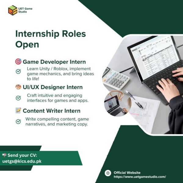 UET Game Studio Internship Program 2025 | Apply Now